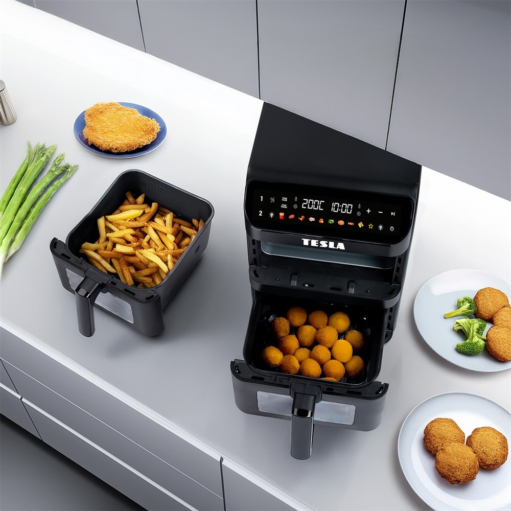 Fritéza horkovzdušná Tesla AirCook DualZone Q670 XXL černá | DATART