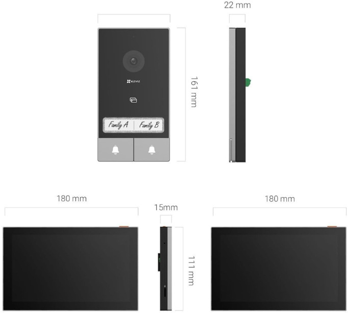 Dveřní videotelefon EZVIZ HP7 2-Family Kit (CS-HP7-R200-1W2TFC) černý ...