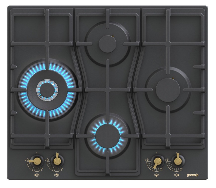 Plynová varná deska Gorenje Retro GW6D42CLB WOK černá - s kosmetickou ...