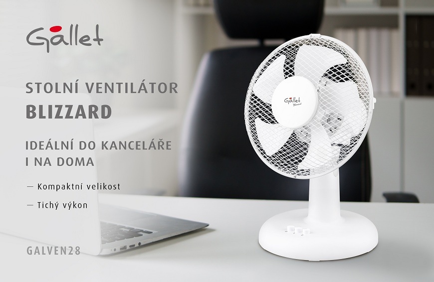 Ventilátor stolní Gallet Blizzard VEN28 bílý | DATART
