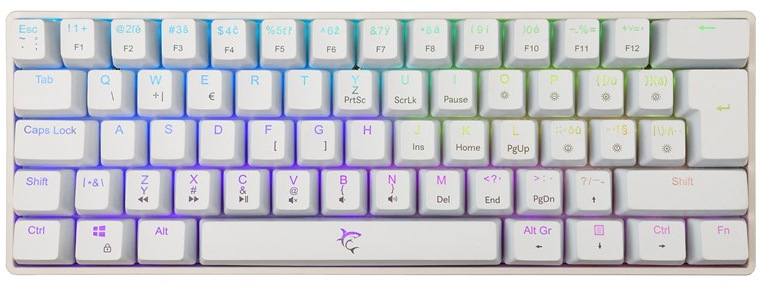 Klávesnice White Shark SHINOBI 2, CZ/SK layout, Red switch (SHINOBI2-W ...
