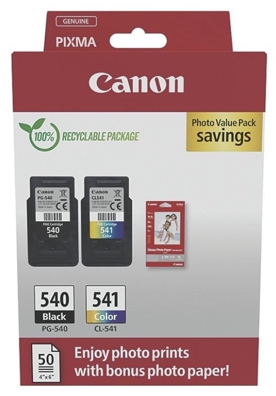 Inkoustová náplň Canon PG-540 + CL-541 + fotopapír GP-501 (5225B013 ...