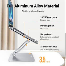 Podstavec pro notebooky UGREEN Adjustable Laptop Stand (40291) stříbrný ...